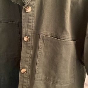Stoosh | Jackets & Coats | Stoosh Vintage Denim Shacket Army Green Size ...